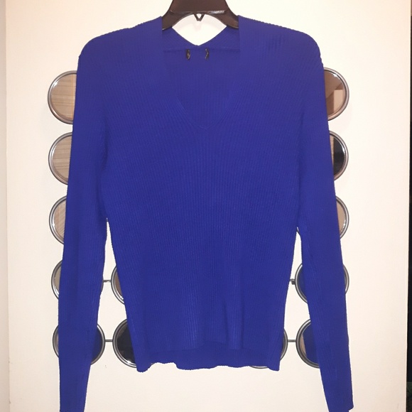 Sweaters | Blue Ribbed Sweater | Poshmark